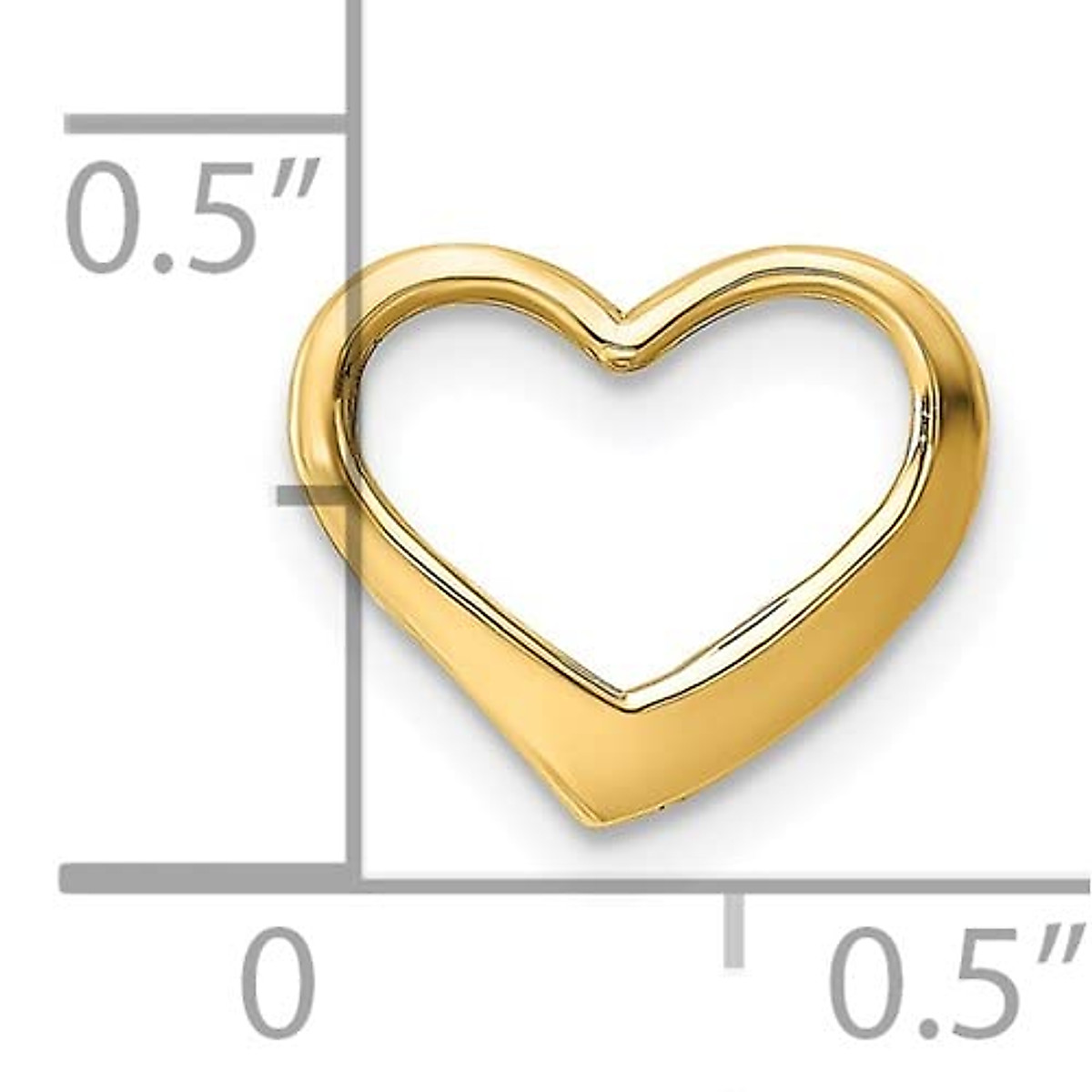 14k Yellow Gold Hearts Charm Slide Pendant, Mini Floating Heart