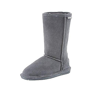 BEARPAW Emma Tall Youth Boot,Charcoal,4 M US Big Kid