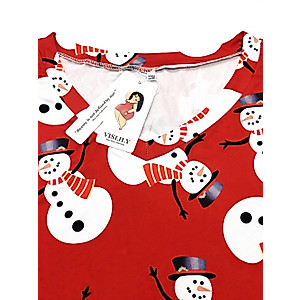 Womens Plus Size Christmas Snowman Shirts Holiday Tee Tops Blouses 20W 08H