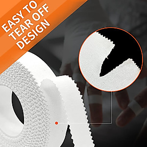 White Athletic Tape (6 Pack 0.5" 10 Yards) - Finger Tape - Medical Tape - Foot Tape - No Sticky Residue & Easy to Tear - for Rock Climbing, Jiu-Jitsu, Grappling, Martial Arts, Hockey Stick, Lifters