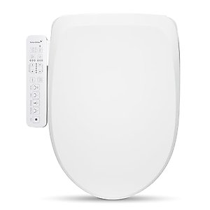SmartBidet SB-2600 Electric Bidet Seat for Elongated - Electronic Heated Toilet Seat with Warm Air Dryer and Temperature Controlled Wash Functions (Unlimited Hot Water)