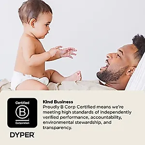 DYPER Viscose from Bamboo Baby Diapers Size 4 + Wipes | Honest Ingredients | Cloth Alternative | Day & Overnight | Made with Plant-Based* Materials | Hypoallergenic for Sensitive Skin Unscented