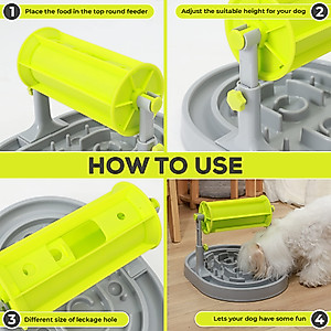 Dog Puzzle Toys for Smart Dogs Upgraded - Promotes Brain Stimulation and Healthy Eating - Slow Dispensing Food - No More Boredom - Adjustable Height for Medium/Large Dog