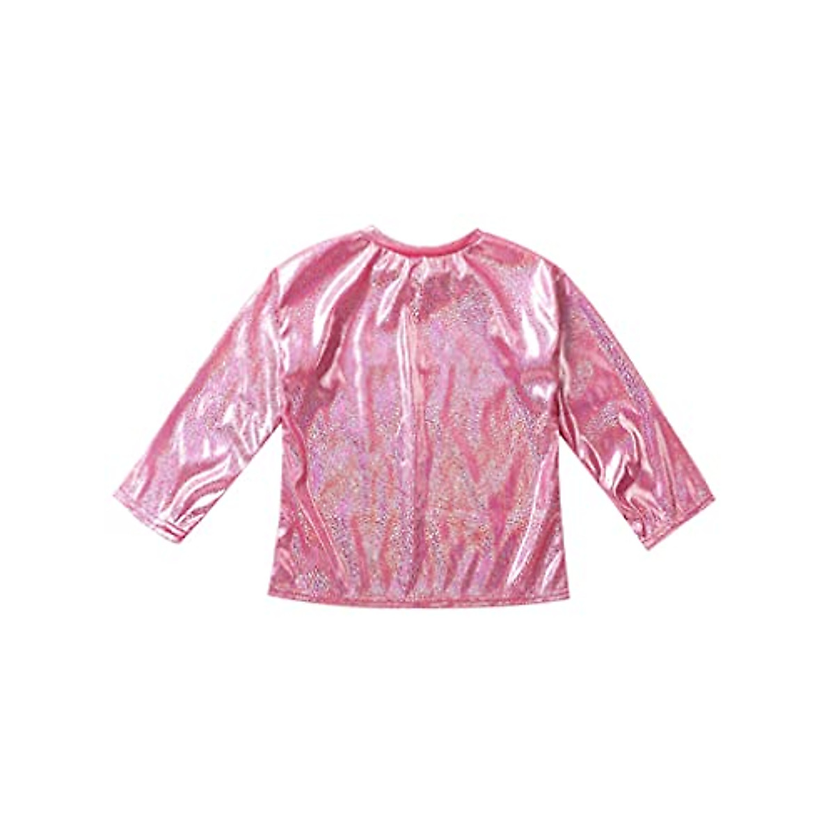 YUUMIN Boys Toddler Metallic Plain Long Sleeve Crop Top Girls Child Dance Sports Shirt for Dance Gym Street Clothing Rose Red A 17-18 Years