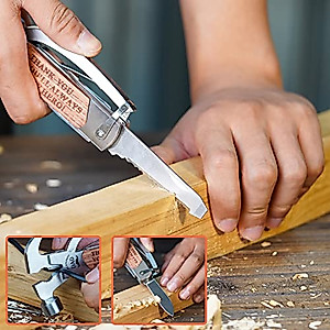 VEITORLD All in One Tools Hammer Multitool, Gifts for Dad from Daughter Son, Best Top Presents Stocking Stuffers, Unique Personalized Birthday Gift Ideas for Men Stepdad Him(Dad Are Hero)