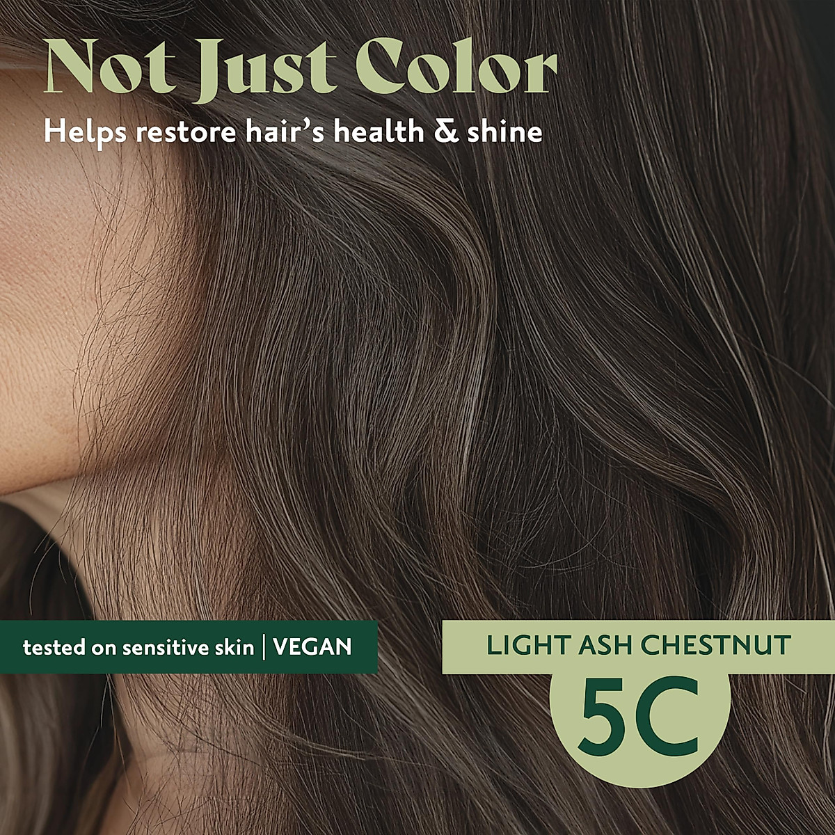 Herbatint Permanent Hair Dye For Women - 5C Light Ash Chestnut - For Up To 100% Gray Coverage of Resistant Gray Hair - Ammonia-Free, Alcohol-Free & Vegan - Salon Influenced Hair Color 5.75 fl oz