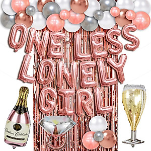 Bachelorette Decorations Naughty Bachelorette Party Favors Bridal Shower Decorations One Less Lonely Girl Balloons Banner Decor Balloons Rose Gold Bachelorette Party Supplies