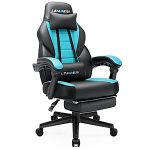 LEMBERI Gaming Chairs for Adults,Ergonomic Video Game Chairs with footrest,Big and Tall Gaming Chair 400lb Weight Capacity, Racing Style Computer Gamer Chair with Headrest and Lumbar Support