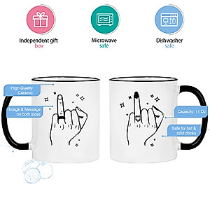 Maustic Wedding Gifts, Engagement Gifts for Couples Bride and Groom, Ring Finger Mug, Bridal Shower Gifts, Newlywed Anniversary Presents for Couples, Just Married Gifts, Mr and Mrs Gifts, Mug Set of 2