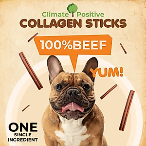 Makondo Pets Collagen Sticks 100% Natural Beef Dog Chews, 6” Premium Dog Treats for Training Puppies & Adults, Zero Filler or Preservatives, 12Pcs of Corium