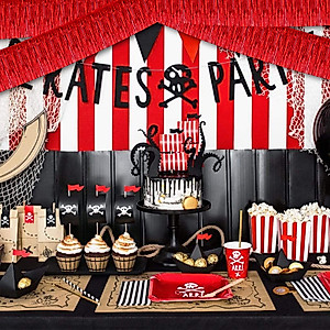 10 Pack 10 Feet Red Foil Fringe Garland Metallic Tassle Banner Wall Hanging Tinsel Streamers Backdrop for Parade Floats, Bachelorette, Wedding, Birthday, Halloween, Christmas Party Decorations