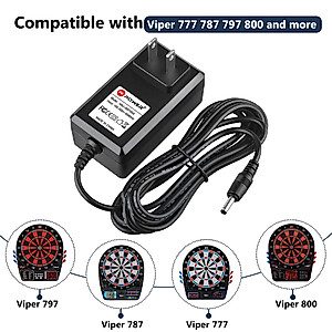 PKPOWER 5V AC Adapter for Viper 777 787 797 800 770 Electronic Soft Tip Dart Board Dartboard GLD Products Power Supply Cord