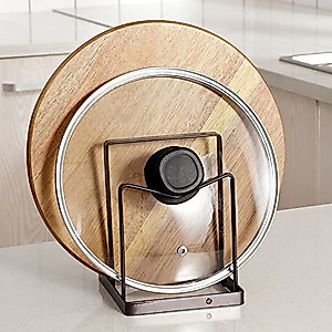 Geilihome 2PCS Pot Rack, Pan Lid Organizer, Cabinet & Countertop Cutting Board Baking Pan Holder for Cabinet Kitchen Cookware Organizer