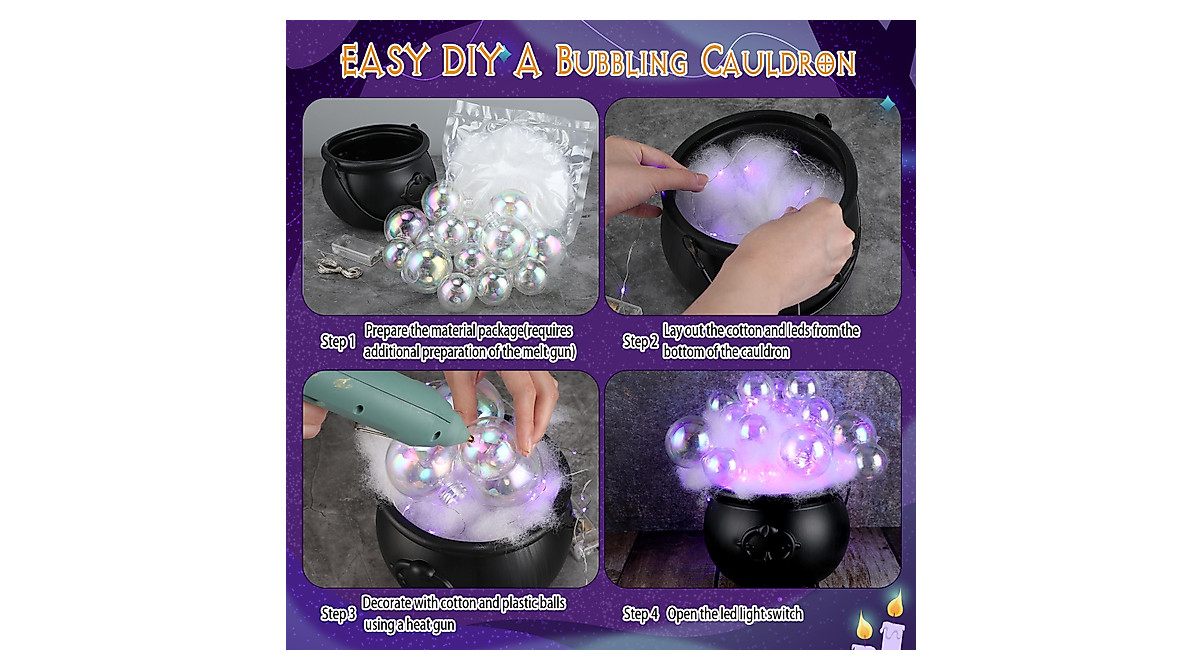 Liliful DIY Light Up Bubble Cauldron for Halloween Decorations