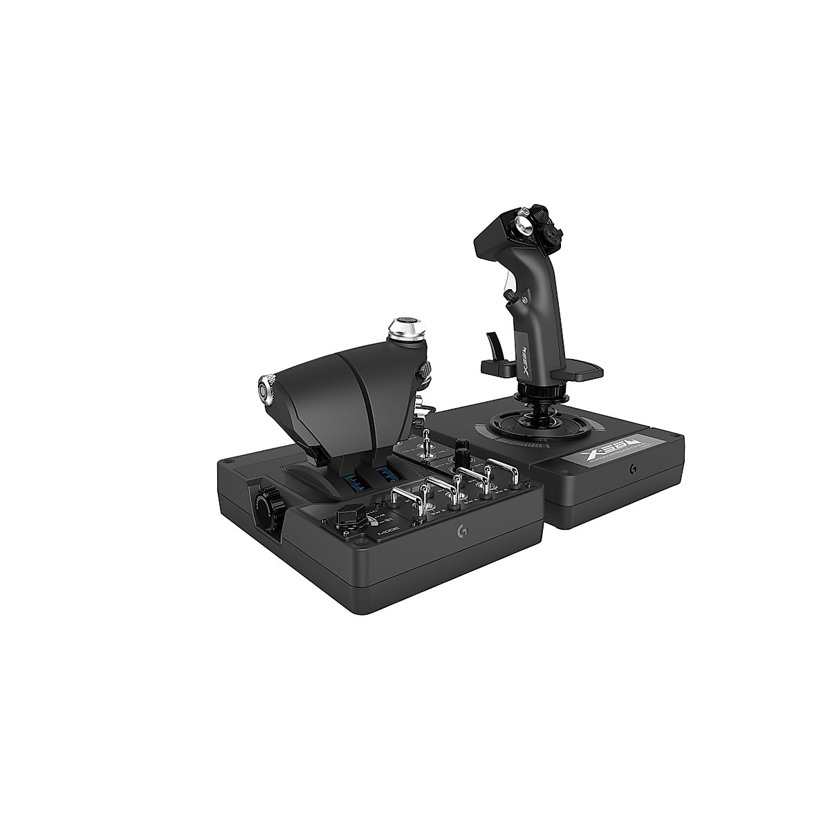 Logitech G X56 H.O.T.A.S Throttle and Joystick Flight Simulator Game Controller, 4 Spring Options, +189 Programmable Controls, RGB Lighting, 2x USB, PC - Black
