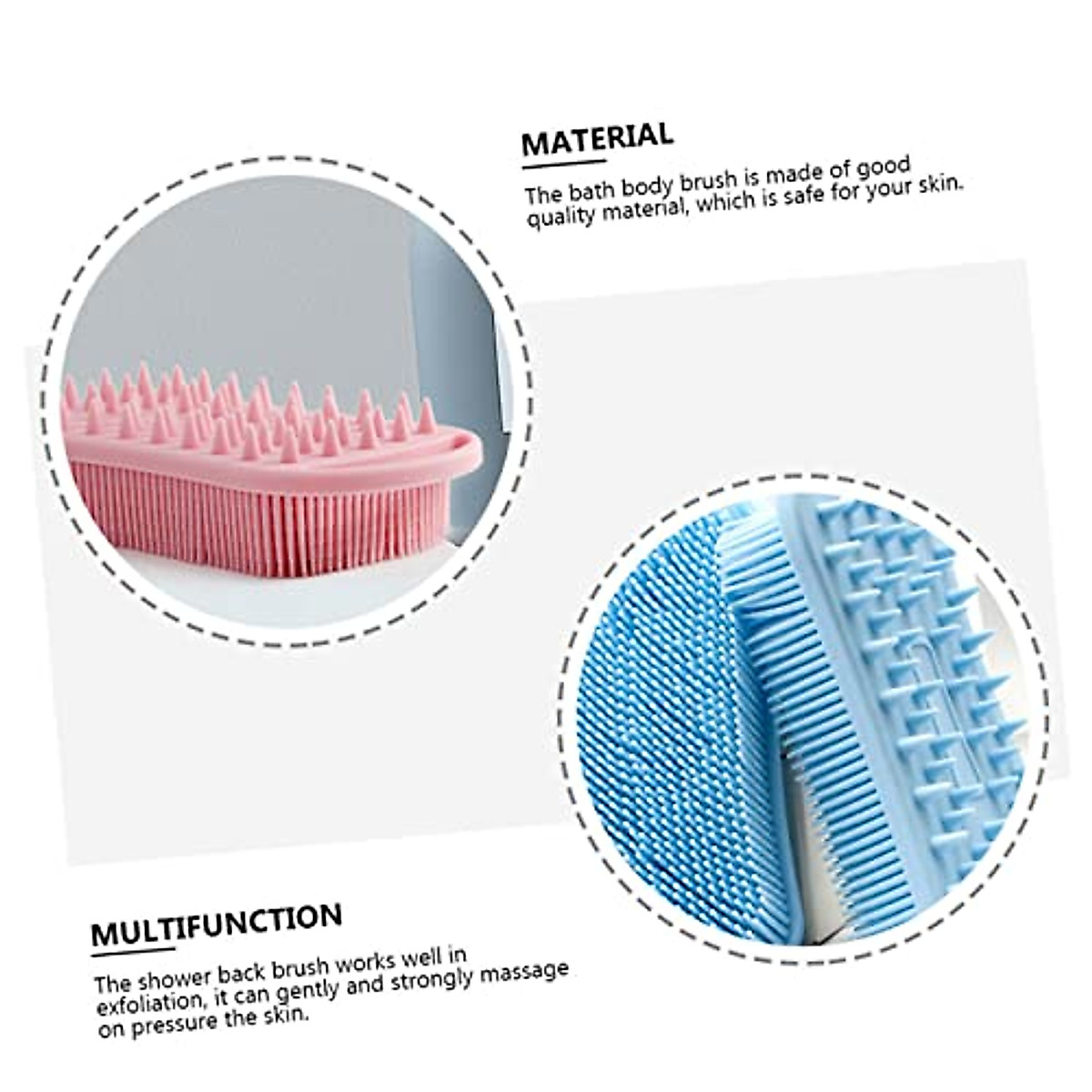 FRCOLOR 3pcs Shampoo Bath Brush Bath exfoliating Brush Bath Body Brush Bath Scrubber Silicone Shower Brush Dual-Sided Bath Body Cleaning Brush Bath Cleaning Brushes Silicone Cleaning Brush