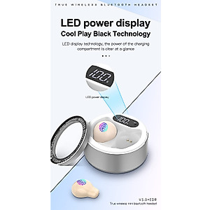 Loluka Invisible Earbuds LED Power Display Wireless Waterproof Touch Control Tiny Earbuds for Small Ears Bluetooth 5.0 Smallest for Music