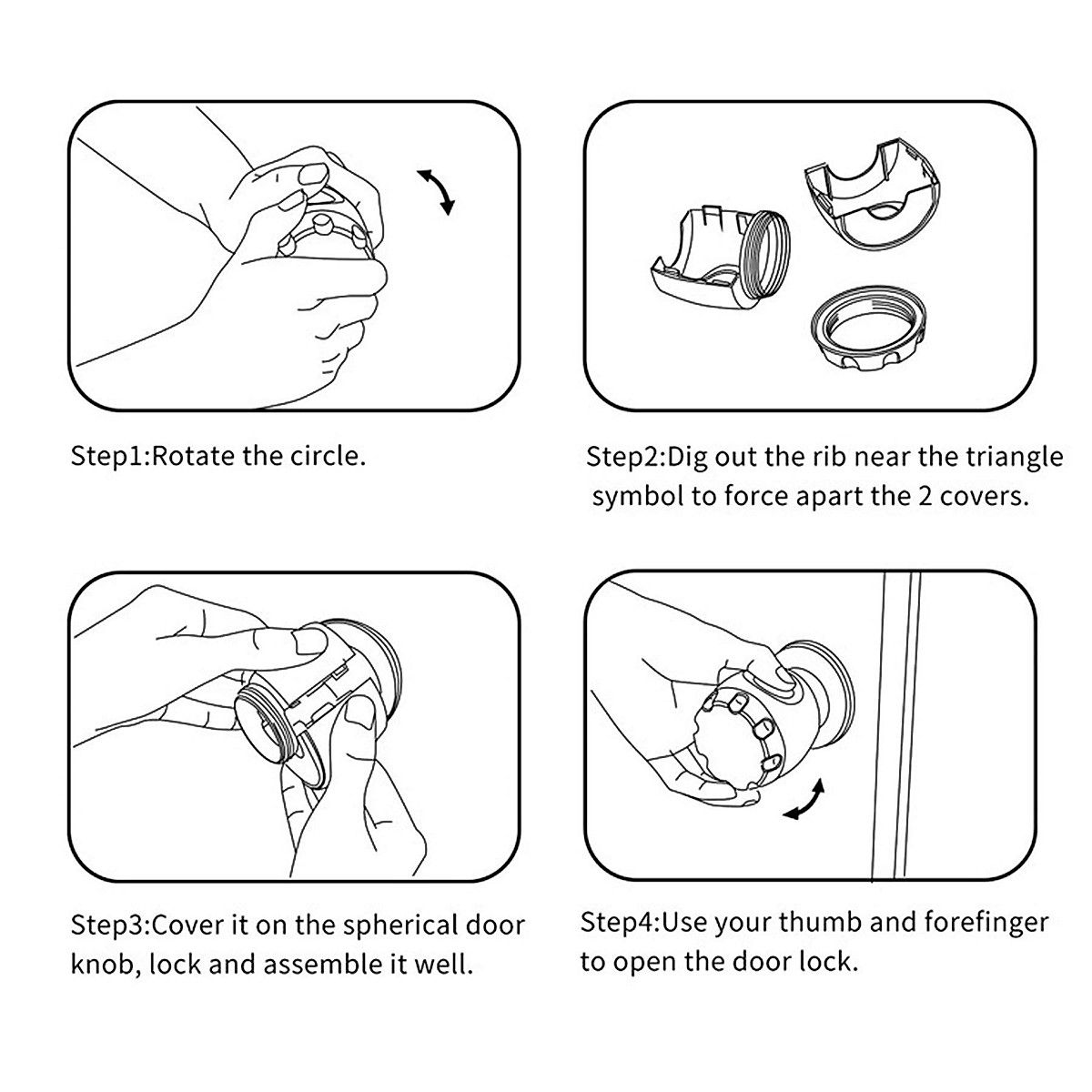 4 Pcs Baby Safety Door Knob Cover Child Proof Doors Handle Covers Fits Most Standard Door Knobs, White