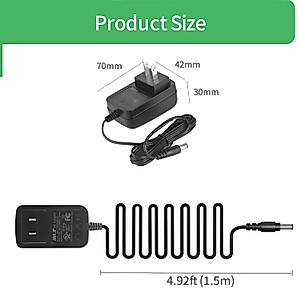 AC to DC 24V 1A Power Supply Adapter, Plug 5.5mm x 2.1mm UL Listed FCC