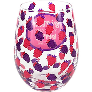 Pavilion Gift Company 18oz Sister You Are Berry Special-Raspberry Stemless Wine Glass, Pink