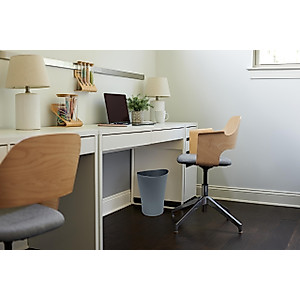 Rubbermaid Spa Works Vanity Wastebasket, Home/Bathroom/Office Use, Small 2.25 Gallon, Plastic, Gunmetal Blue