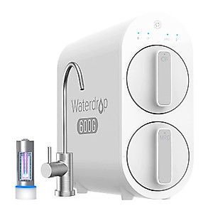 Waterdrop G2P600 Reverse Osmosis System, 600 GPD Tankless RO Water Filter System, Under Sink RO System and LED UV͎ Ultrąviolët Water Sterilizër Filter for Kitchen, Mercury-Free, FCC Certified