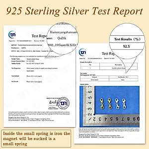 Qulltk Lobster Clasp 925 Sterling Silver Double Lobster Claw Clasps,Necklace Extender Suitable for Bracelet Necklace Clasps and Closures (Made in Italy)