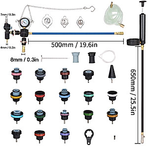 Lucky Seven 28 Pcs Universal Radiator Pressure Tester, Vacuum Type Cooling System Tool Kit w/Carrying Case,Pressure Tester Kit,Cooling System Pressure Tester Kit