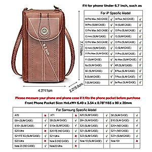 S-ZONE Women RFID Blocking Crossbody Cell Phone Purse Small Faux Leather Wallet Purse