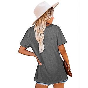 Soft Tshirts for Women Casual Tees Tops Short Sleeve Summer Shirts Loose Fit Tees XL