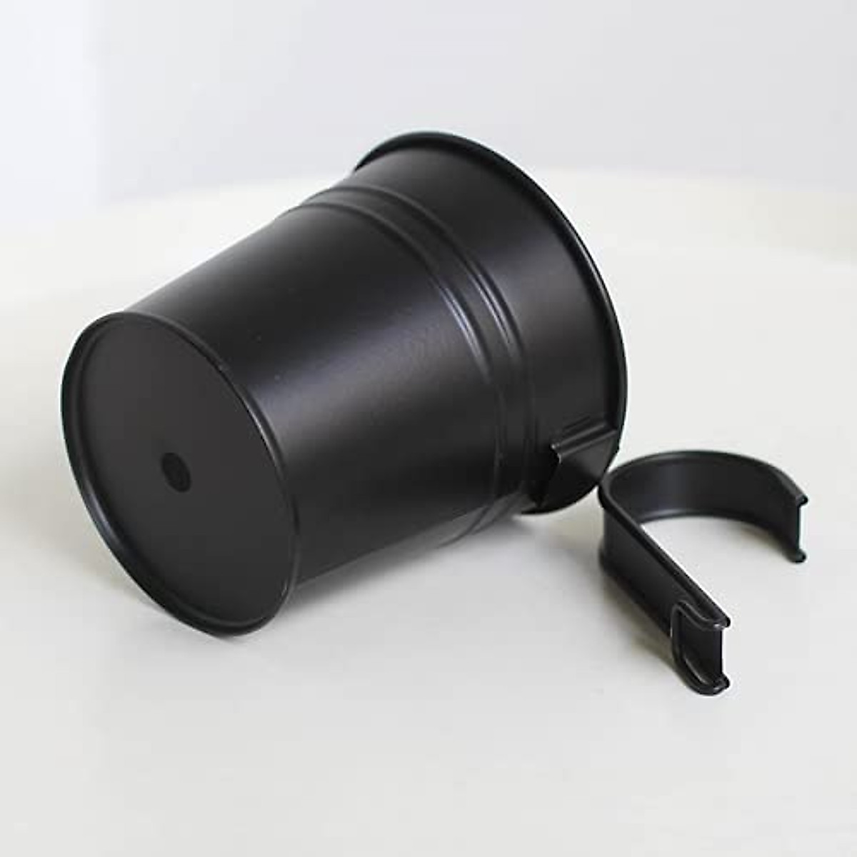 XZJMY 5 Pcs Hanging Flower Pots Metal Iron Bucket Planter Pot Metal Bucket Flower Holder with Hook Indoor Outdoor Decor for Railing Fence Balcony Garden (Black)