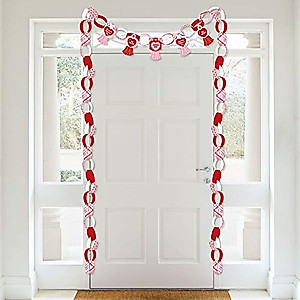 Big Dot of Happiness Conversation Hearts - 90 Chain Links and 30 Paper Tassels Decoration Kit - Valentine’s Day Party Paper Chains Garland - 21 feet