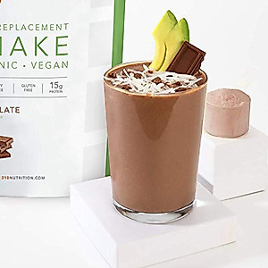 310 Nutrition - Vegan Organic Plant Powder and Meal Replacement Shake - Gluten, Dairy, and Soy Free - Keto and Paleo Friendly - 0 Grams of Sugar - Chocolate - 14 Servings