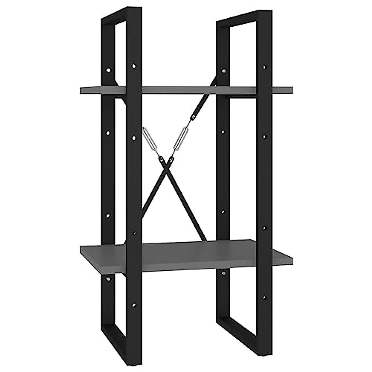 SLGSDMJ Industrial Style Open Office Bookshelf, Ladder Bookshelf, Shelving Unit, Closet Organizer, Multipurpose Storage Cabinet,2-Tier Book Cabinet Gray 15.7"x11.8"x27.6" Chipboard