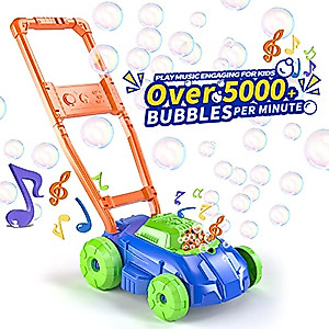 TEMI Bubble Lawn Mower for Toddlers 3 4 5 6 7 8, Push Toys for Kids, Bubble Machine, Summer Outdoor Backyard Gardening Toys, Outside Toys for Toddlers, Christmas, Easter Birthday Gifts