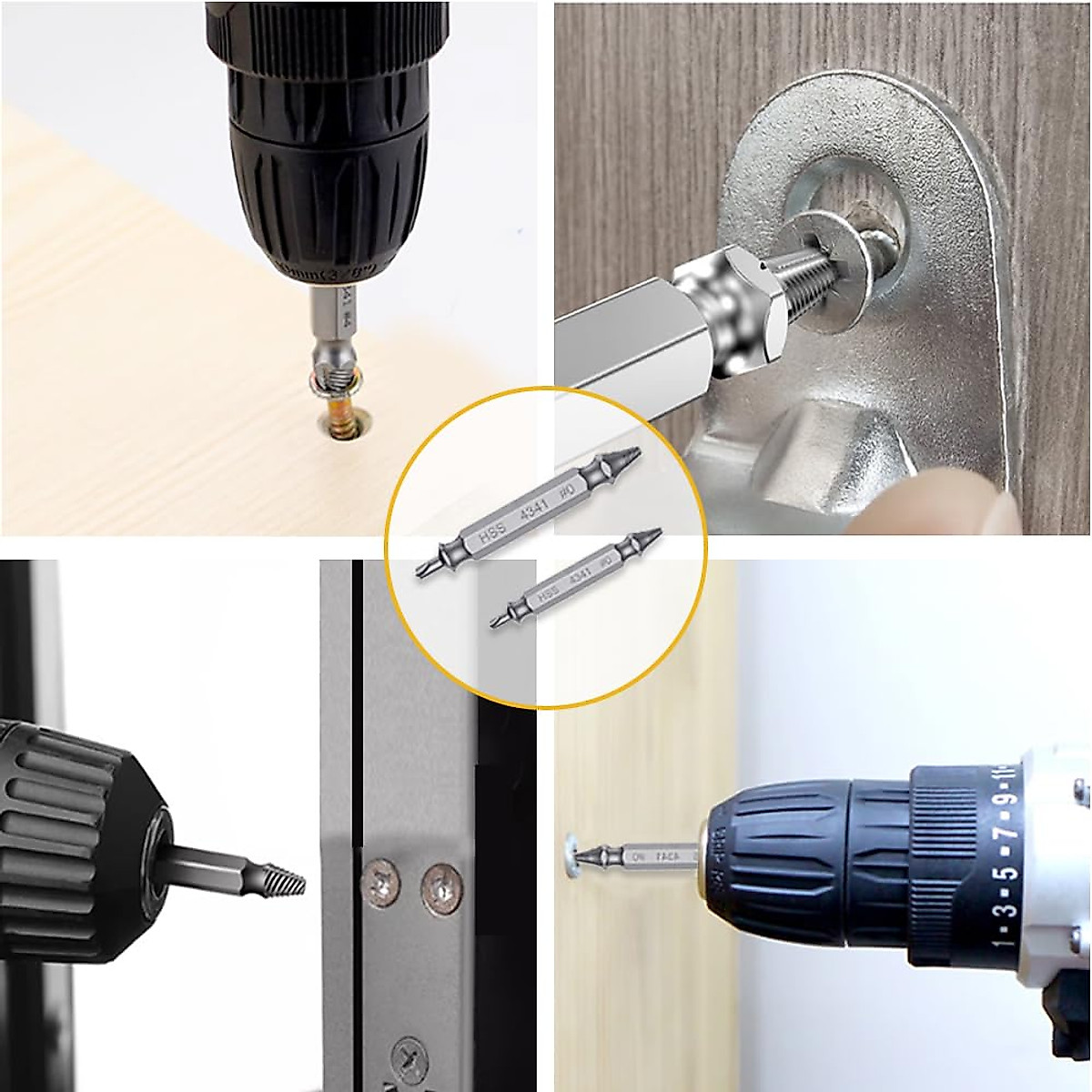 Damaged Screw Extractor Set- 6Pcs Double Head Drills with Storage Box, Screw Extractor Kit Made of Authentic 4341 Steel, Premium Stripped Screw Removal Tool for Easy Removal Rusted hardware- Samest