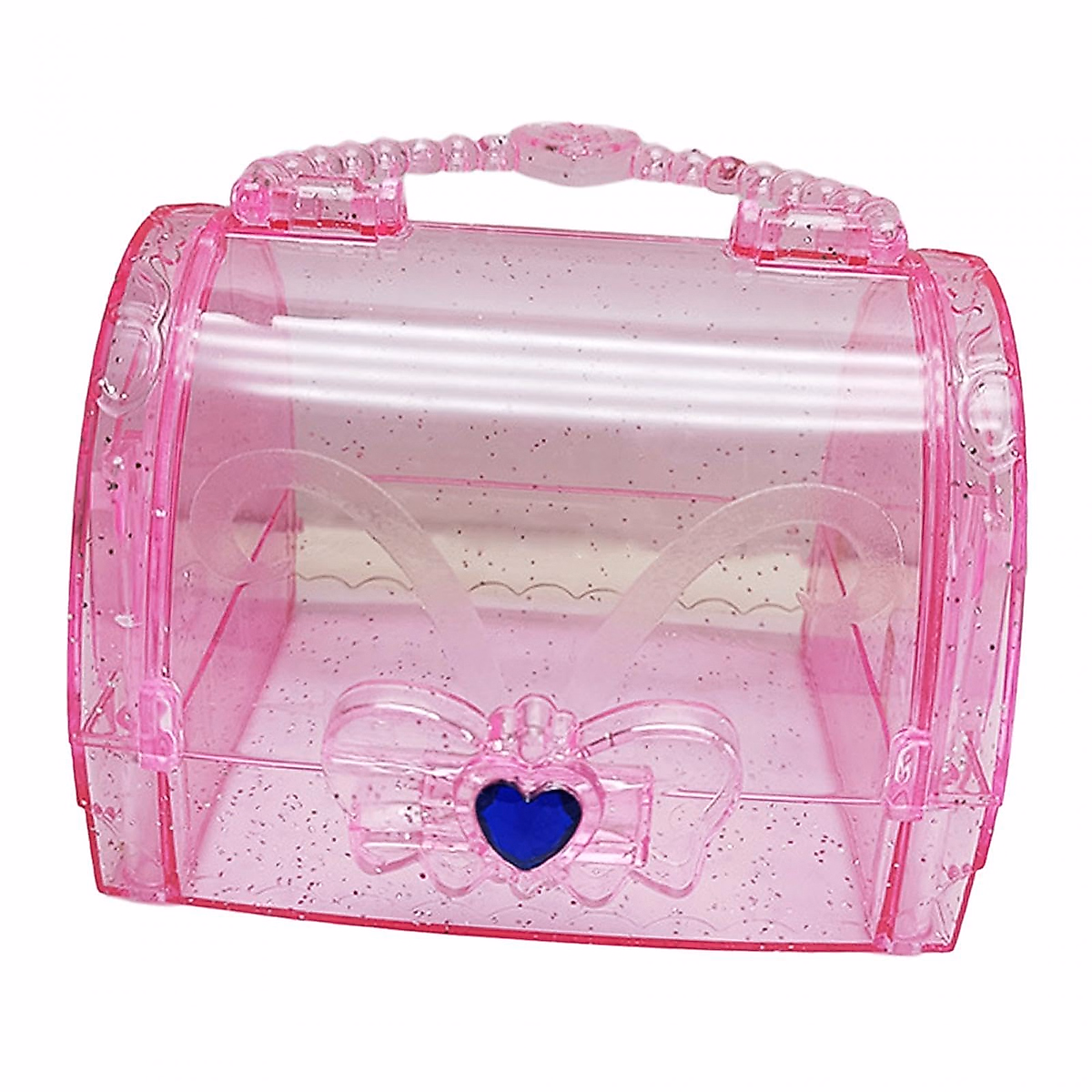 ＫＬＫＣＭＳ Multipurpose Storage Box Sewing Box Organizer, Art Craft Display Case Hair Accessory, Storage Case for Tools Sewing Hair, Clear and Pink