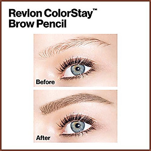 Eyebrow Pencil by Revlon, Colorstay Eye Makeup with Eyebrow Spoolie, Waterproof, Longwearing Angled Precision Tip, 205 Blonde, 0.01 Oz