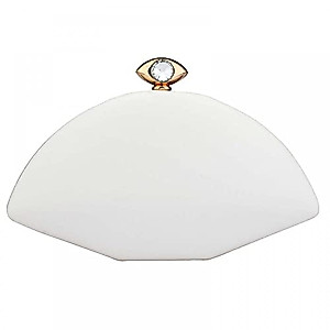 Floral Clutch Purse Leather Clutch Vintage Beaded Evening Handbag Shoulder Bag Women Wedding Purse (White)