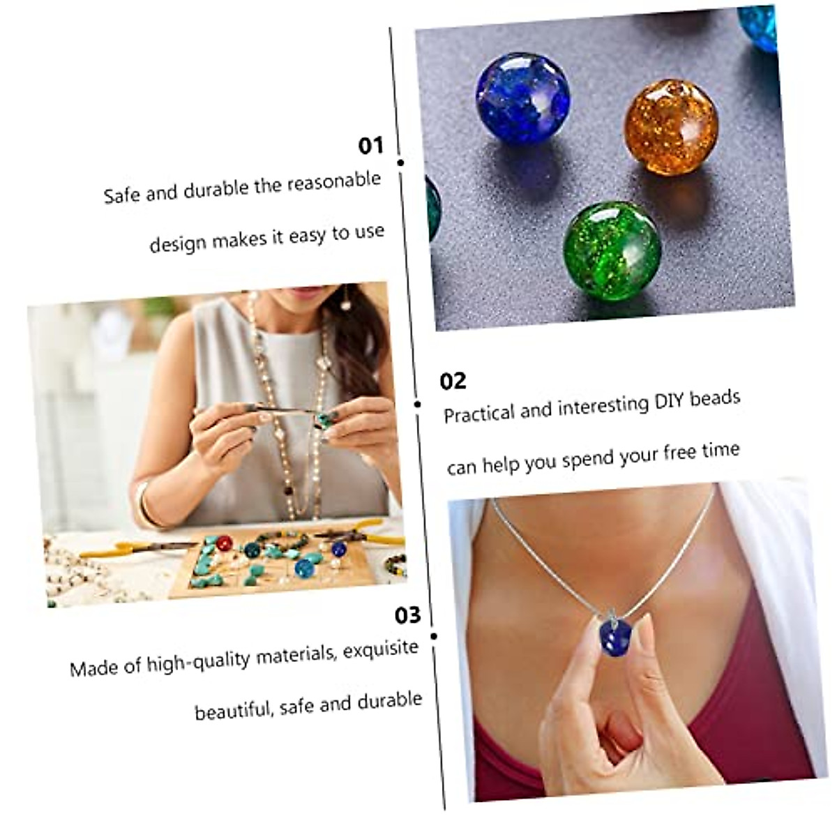 Didiseaon 70pcs Glass Beads Women’s Jewelry Gemstone Beads Beading Kits DIY Craft Beads Loose Beads Jewelry Making Charm Crystal Loose Beads DIY Galss Beads Crystal Round Beads Beaded