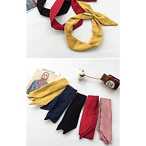 Yeshan Solid Color Wire headbands for Women with Rabbit ears Bow Headband, Twist Wired Headbands,Yoga Sports Head Wraps Hair Accessory,Pack of 9