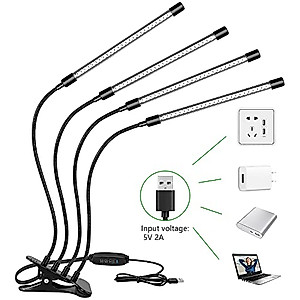 UV Black Light, 3 9 12H Timer, 10 Dimmable Levels UV Light, Four Head 108LEDs Blacklight, 395-405nm LED UV Lamp for Glow in The Dark, Stage Lighting, Body Paint, Cure 3D Printer Resin