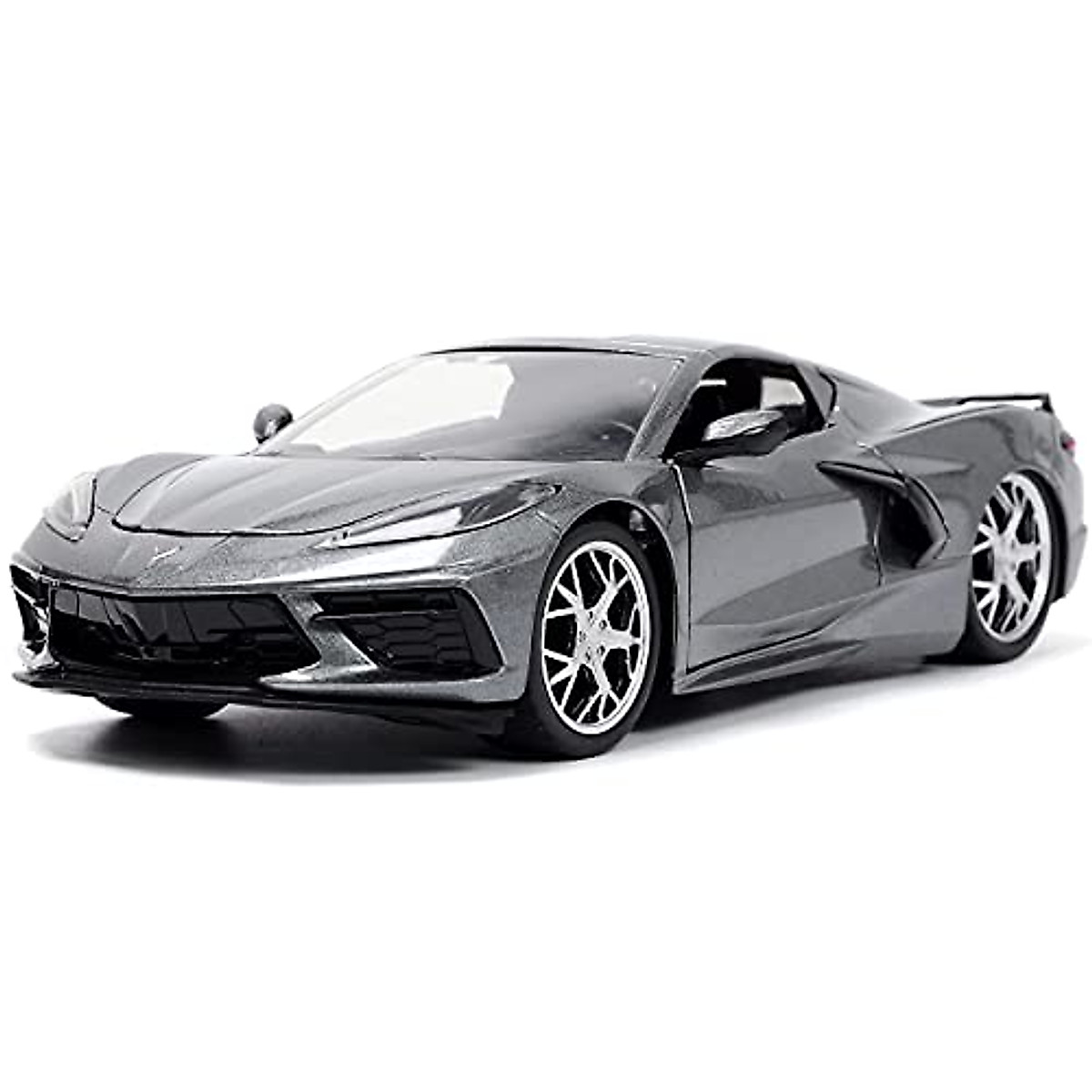 2020 Chevy Corvette Stingray C8 Dark Gray Metallic Hyper-Spec Series 1/24 Diecast Model Car by Jada 32716