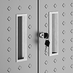 Manhattan Comfort Dual Fortress Floating Garage Storage Cabinet, 1, Black/Grey