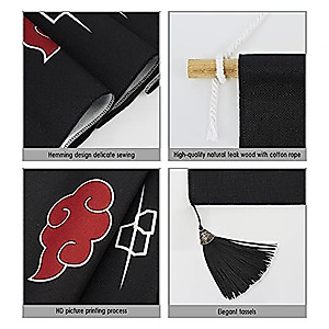 DigiTizerArt Hanging Poster Canvas Wall Art Banner Manga Series | Wall Hanging Tapestry Decoration For Anime Fans | 33 x 135 cm (leaf village symbol)