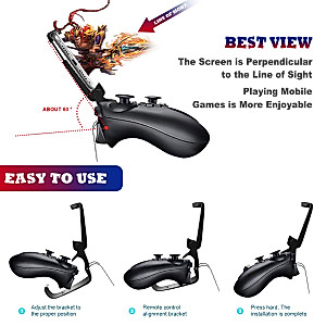 XBERSTAR Smart Phones Mount Bracket Hand Grip Stand Collapsible Foldable Clip Holder for Xbox ONE S Slim Ones Gamepad Controller