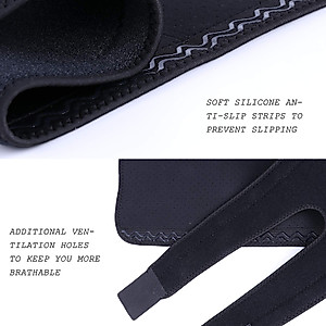 2U2O Compression Thigh Brace-Hamstring Quad-Adjustable Strap,Anti-Slip Silicone Band Support for Muscle Injury Recovery,Upper Thigh&Groin,Pulled Groin Muscle,Quadricep,Cellulite Slimmer-Men,Women