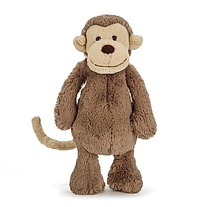 Jellycat If I were a Monkey Board Book and Bashful Monkey Stuffed Animal, Medium 12 inches