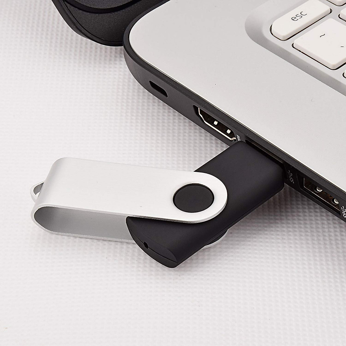 20 Pack USB Flash Drive, USB Swivel Thumb Drives Bulk Storage Memory Stick U Disk (64GB-8MB) (20PCS - 8MB (Not GB))