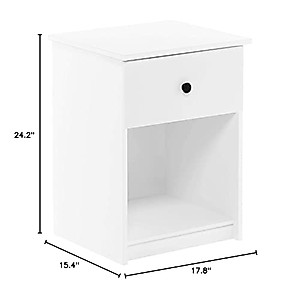 Furinno Tidur Nightstand, 1-Pack, White